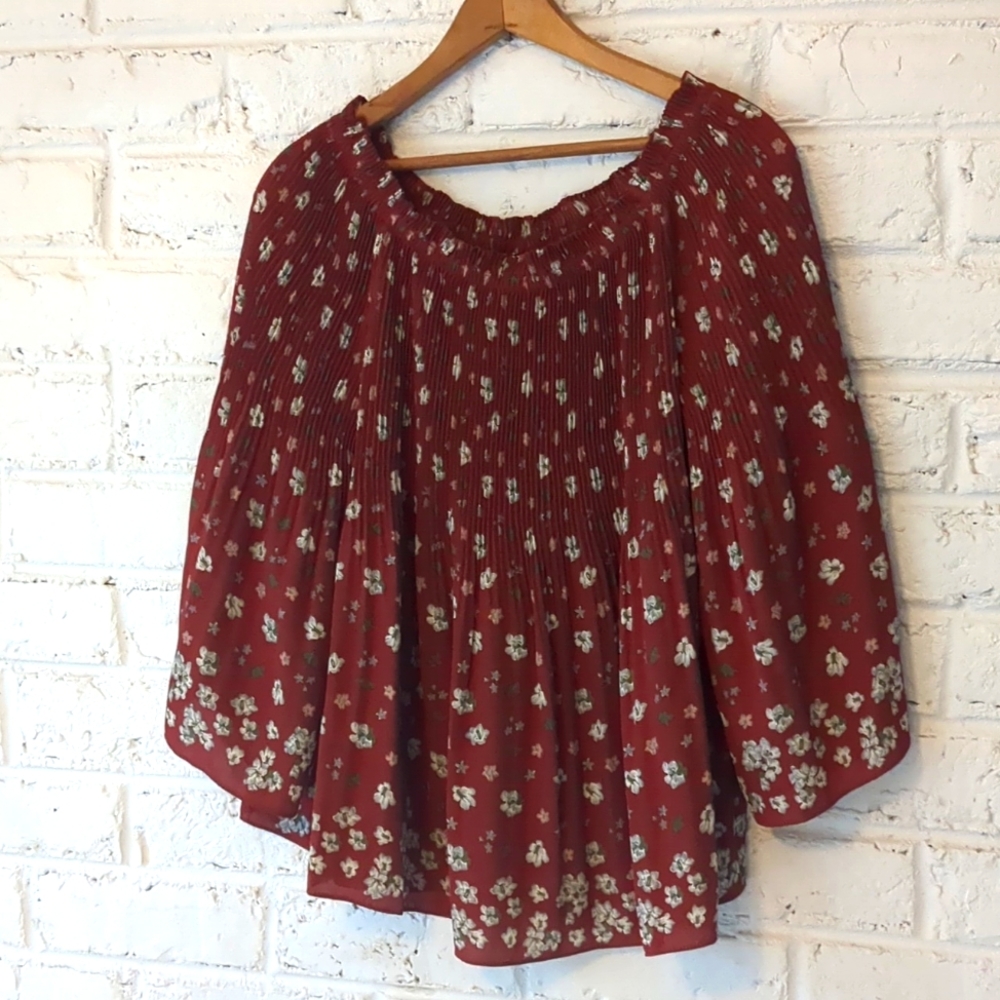 Max Studio Flowy Burgundy Floral Print - Gem